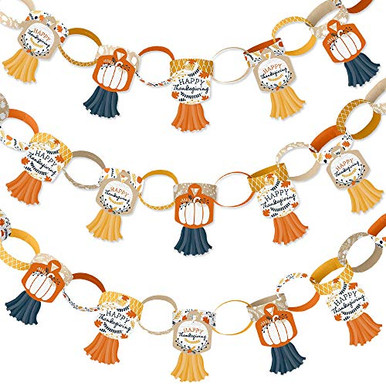 Big Dot of Happiness Happy Thanksgiving - 90 Chain Links and 30 Paper ...