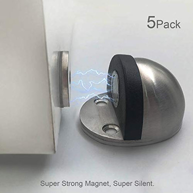 HUTLON Door Stop, Magnetic Door Stopper, Brushed Satin Nickel Solid ...