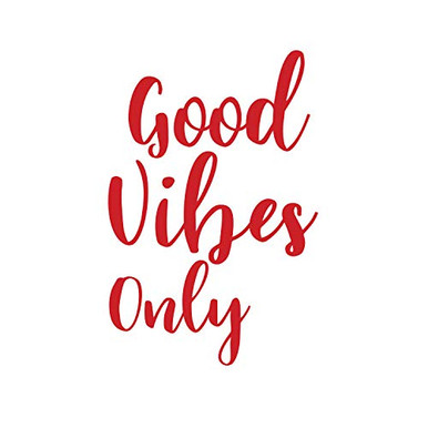 Motivational Art Decal/Cursive Good Vibes Only Wall Decoration Vinyl ...