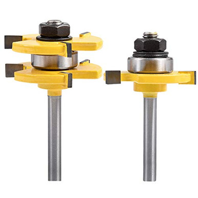 KATUR Tongue and Groove Router Bit Set, 1/4 Inch Shank Grooving Router ...