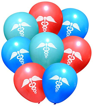 Doctor/Nurse/Medical Caduceus Latex Party Balloons (16 pcs) by Nerdy ...
