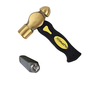 HimaPro One Pound Brass Metal Stamping Hammer with a complimentary ...