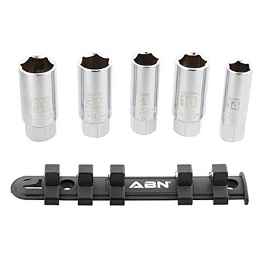 ABN 3/8 Inch Drive SAE and Metric Spark Plug Socket Set 6 Pt Spark Plug ...