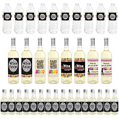 Big Dot of Happiness 70 s Disco - Mini Wine Bottle Labels, Wine Bottle ...