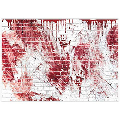 Allenjoy 7x5ft Bloody White Brick Wall Backdrop for Halloween Festival ...