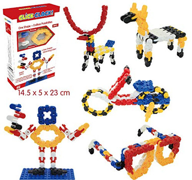 CLICK CLACK! Building Bricks Building Blocks 100PCS 5 Colors ...
