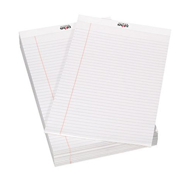 School Smart Perforated Standard Size Legal Pad, 50 Sheets Each, White ...