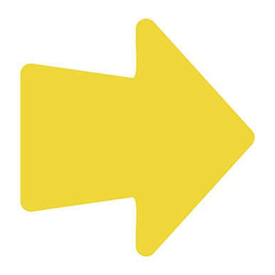LiteMark 4 Inch Yellow Removable Adhesive Round Arrow Decal Stickers ...