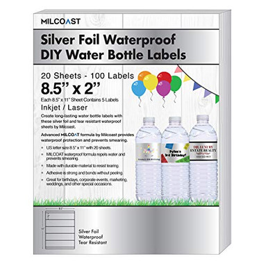 Milcoast Silver Foil Glossy Waterproof Tear Resistant DIY 8.5" x 2 ...