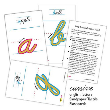 MFM Toys Sandpaper Tactile English Letters Flashcards (Cursive ...