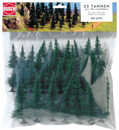 Busch 6492 Spruce Trees 50110mm 35/HO Scale Scenery Kit ...