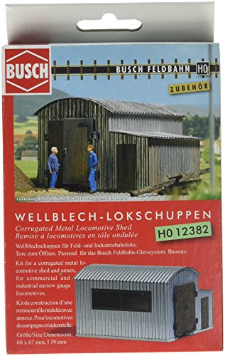 Busch 12382 Corrugated Mtl Loco Shed HO Structure Scale Model Structure ...