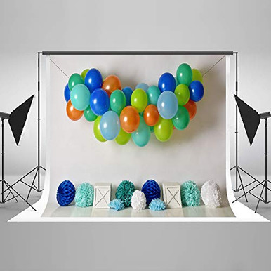 Kate 7x5ft Blue Orange Green Birthday Balloons Photography Backdrop ...