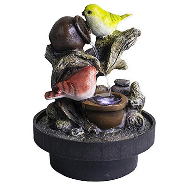 Ferrisland Tabletop Fountain Birds Waterfall Desktop Electric Water ...