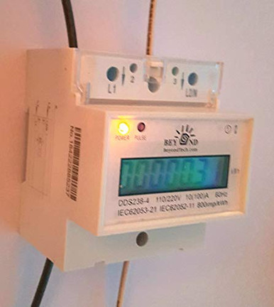 Pass-through DIN Rail 120 240 Volts. KWh energy meter - Warehousesoverstock