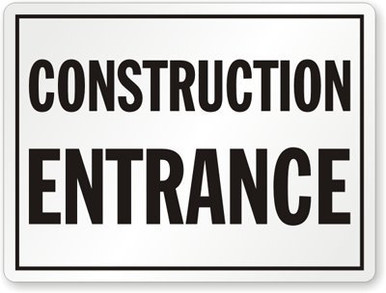 SmartSign "Construction Entrance" Sign | 18" x 24" 3M Engineer Grade ...