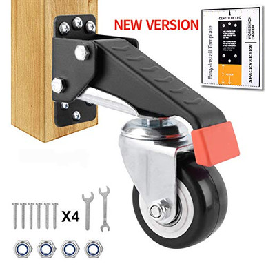 SPACEKEEPER Workbench Casters kit - 4 Heavy Duty Retractable Caster ...