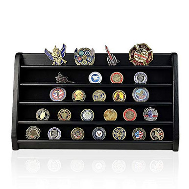 XJmil Military Challenge Coin Holder Wooden Rack Challenge Coin Display ...