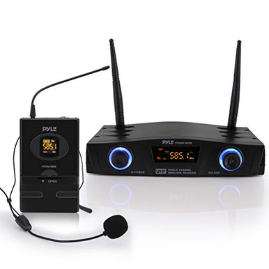 Compact UHF Wireless Microphone System - Pro Portable 1 Channel Desktop ...