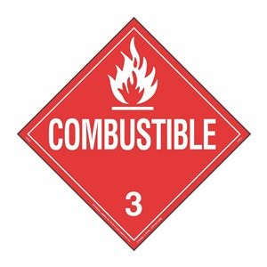 Labelmaster Z-PVC Combustible Liquid Hazmat Placard, Worded, Permanent ...