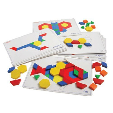 Wood Pattern Blocks w/Activity Cards -Learning Activity ...