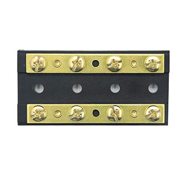 ZOOKOTO 4 Circuit Junction Block,32V DC 60A Dual Brass Bus Bar with ...