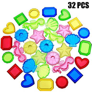 32 Pieces Sinking Dive Gem Pool Toy Sinking Diving Gems Colorful ...