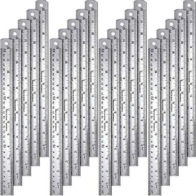 Chuangdi 20 Pieces 12 Inch Plastic Rulers, Straight Ruler Office Rulers ...