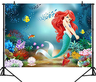CapiSco 10X8FT Mermaid Backdrop Under The Sea Little Mermaid Fairy Tale ...