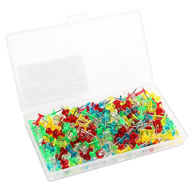 Yalis Push Pins Color Thumb Tacks 200-Count Standard Push Pins Steel ...