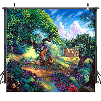 STS 6x6ft Forest Cabin Backdrop Garden Hide-and-Seek Hazy Wonderland ...