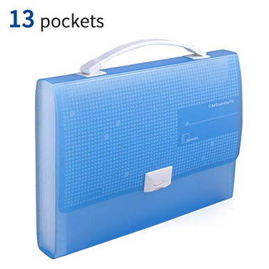 13 Pocket Expanding File Organizer Accordion File Folder with Hand-Held ...