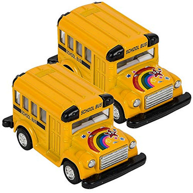 ArtCreativity Die Cast Mini School Bus Set Includes 2 4 Inch Small ...