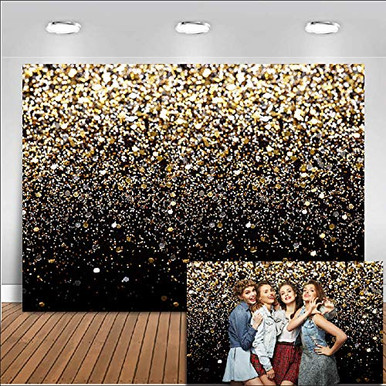 Mocsicka Gold Glitter Backdrop 7x5ft Golden Bokeh Spots for Wedding ...