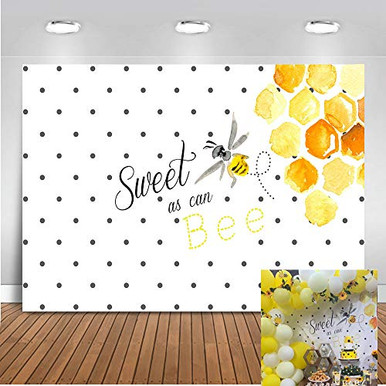Mocsicka Sweet as Can Bee Backdrop 7x5ft Bee Theme Honeycomb Baby ...