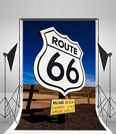 Yeele 4x5ft Historic Route 66 Photo Backdrops The Mother Road Diagonal ...