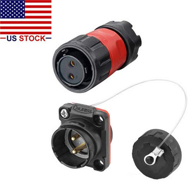 CNLINKO 2 Pin Power Industrial Circular Connector Female Plug Male ...