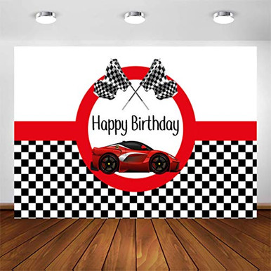 COMOPHOTO Race Car Birthday Backdrop 7x5ft Red Car Racing Boy Kid ...