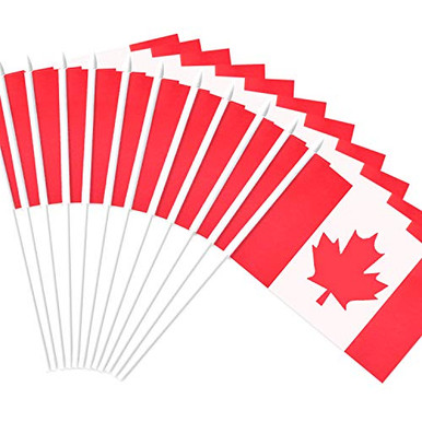 Anley Canada Stick Flag Canadian 5x8 inch Handheld Mini Flag with 12 ...