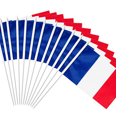 Anley France Stick Flag French 5x8 inch Handheld Mini Flag with 12 ...