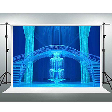 GESEN Frozen Backdrop 10x7ft Blue Crystal Ladder Elsa Ice Castle Palace ...