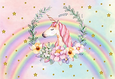 Laeacco Unicorn Backdrop 5X3FT Vinyl Photography Background Unicorn ...