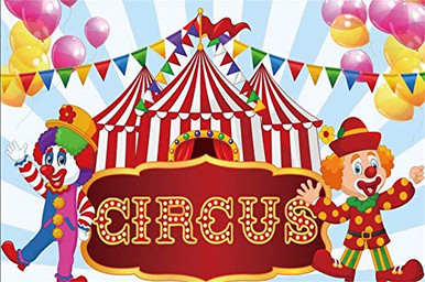 Laeacco Cartoon Circus Theme Backdrop 7x5ft Vinyl Circus Text Board ...