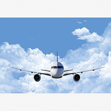 OERJU 8x6ft Airplane Backdrop Blue Sky White Clouds Flying Aircraft ...