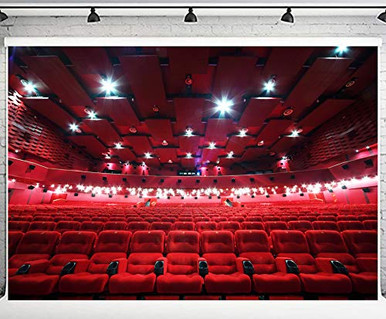 PHMOJEN Red Cinema Interior Seats Photography Backdrop Theater ...