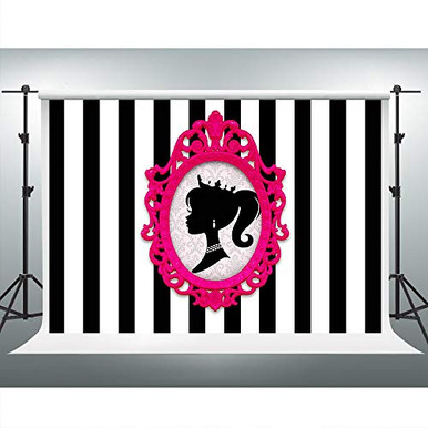 Black and White Stripes Backdrop Doll Head Photo Frame Background for ...