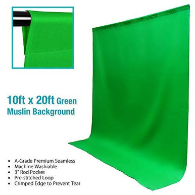 10 x 20 ft. Green Muslin Backdrop Photography Background Screen Green ...