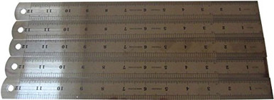 Stainless Steel Ruler 12 Inch - Lebeila 5 Metal Rulers Straight Scale ...