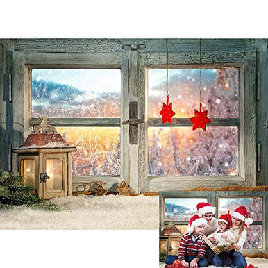 Allenjoy Christmas Window Sill Indoor Backdrop Photography Rustic ...