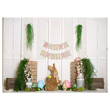 Funnytree 7x5FT Happy Easter Indoor Scene Photography Backdrop Egg ...